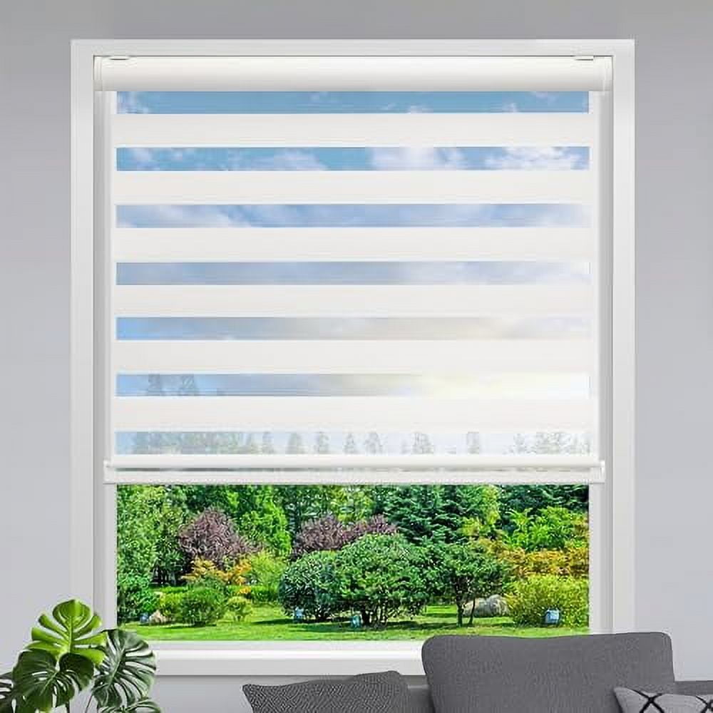 Lauren Taylor Cordless Zebra Blinds for Windows - 100% Polyester Pull ...