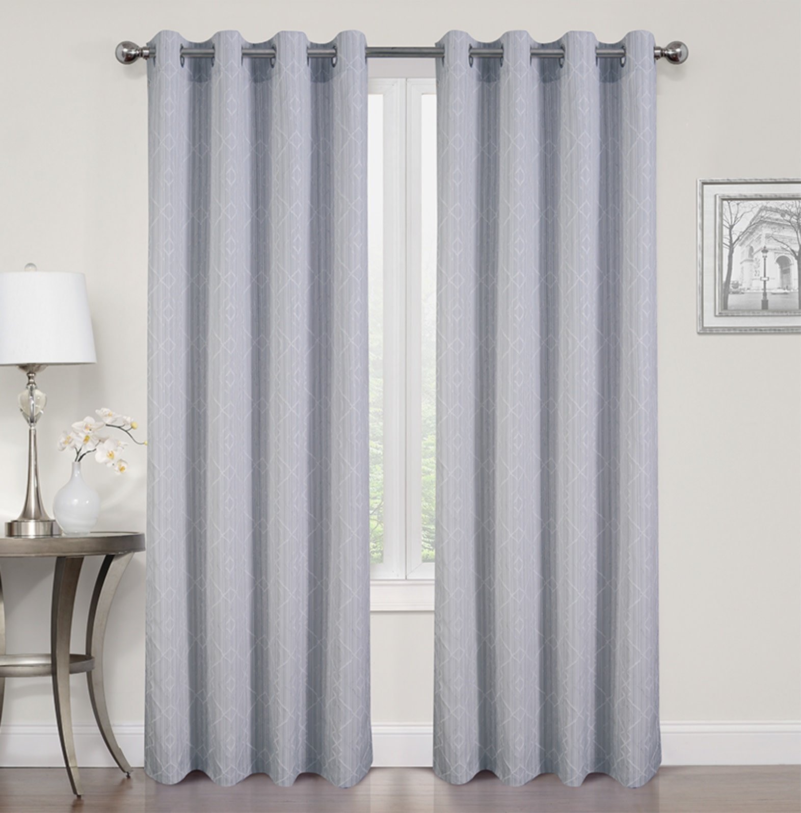 Lauren Taylor Genevieve Jacquard Curtains 2 Panel Set - 100% Polyester ...