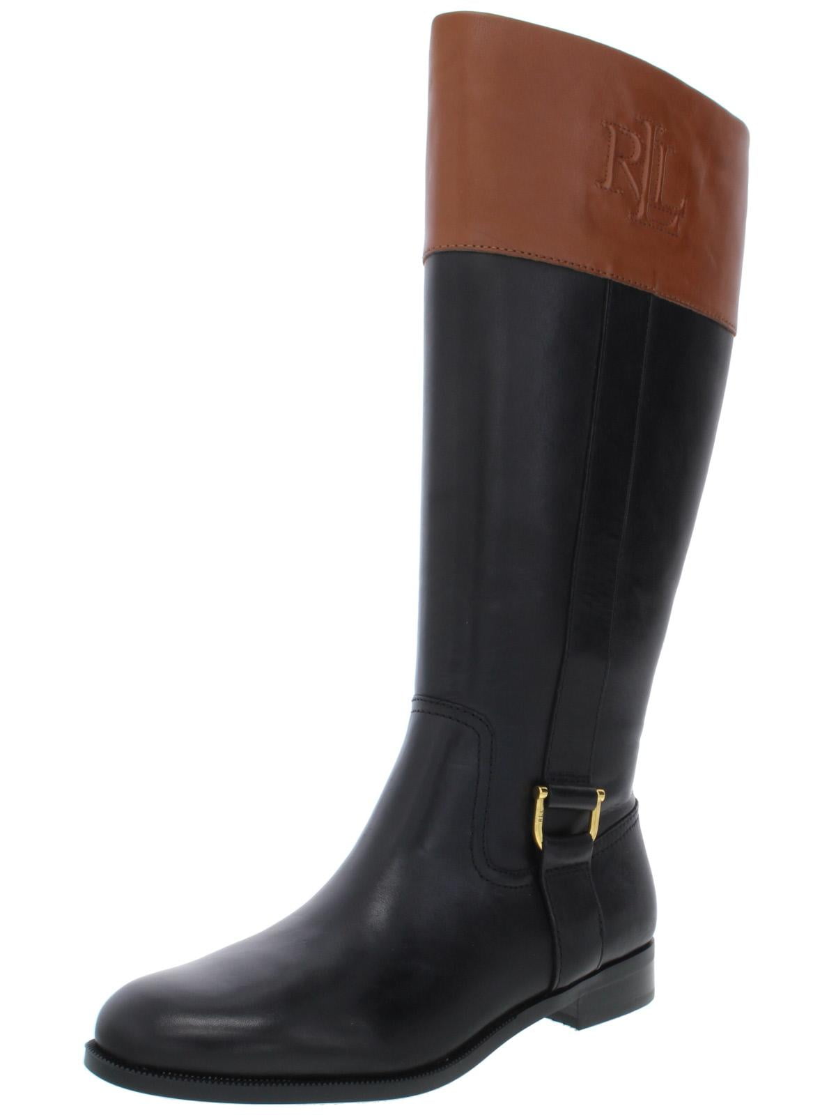 Lauren Ralph Lauren Womens Bernadine Leather Riding Boots Black 7 ...
