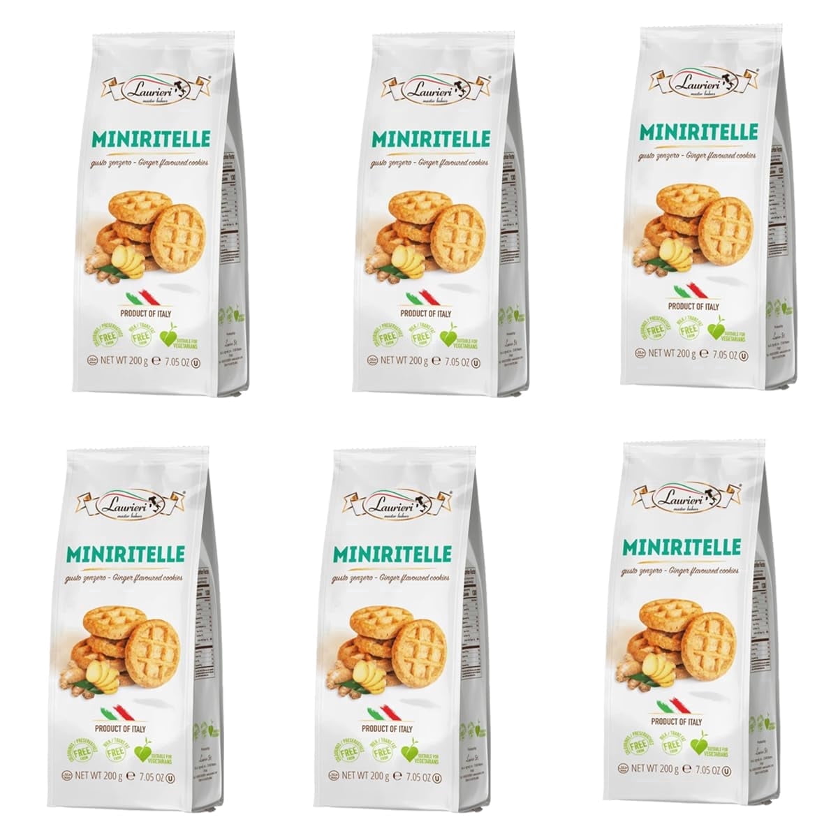 Laurieri QUADROTTI Biscotti Ginger Cookies 80g-6pk - Walmart.com