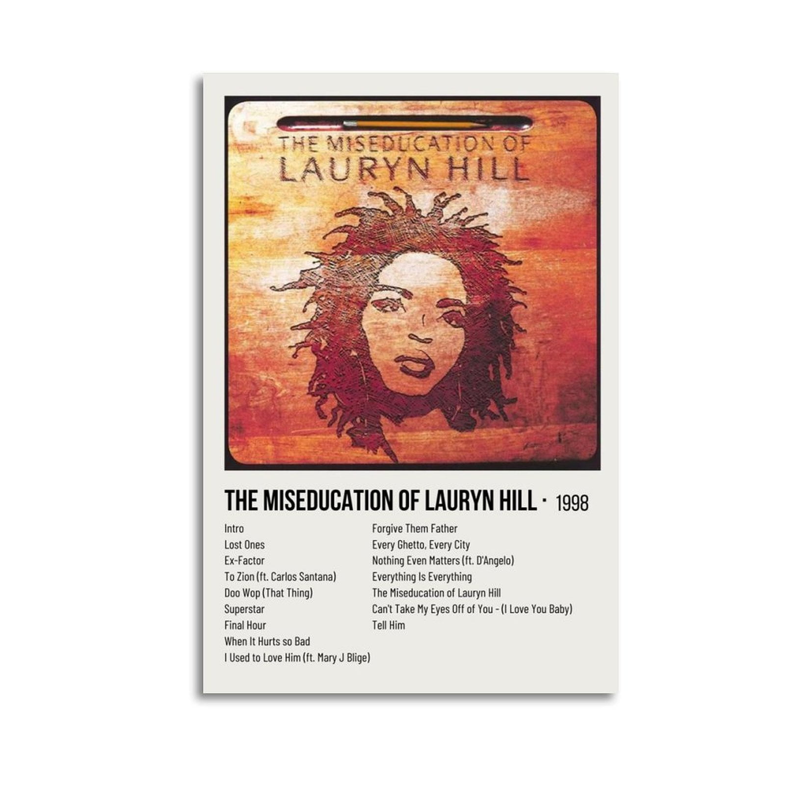 Lauryn Hill The Miseducation of Lauryn Hill Poster Wall Art Decoration ...