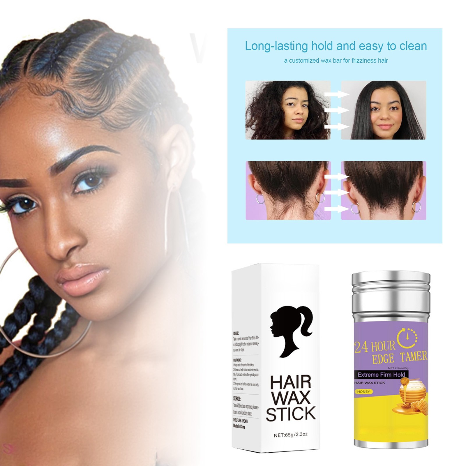 Lautos Hair Wax Stick Hair Strong Styling Long Lasting Styling Mud Hair Hair Styling Tool Hair ...