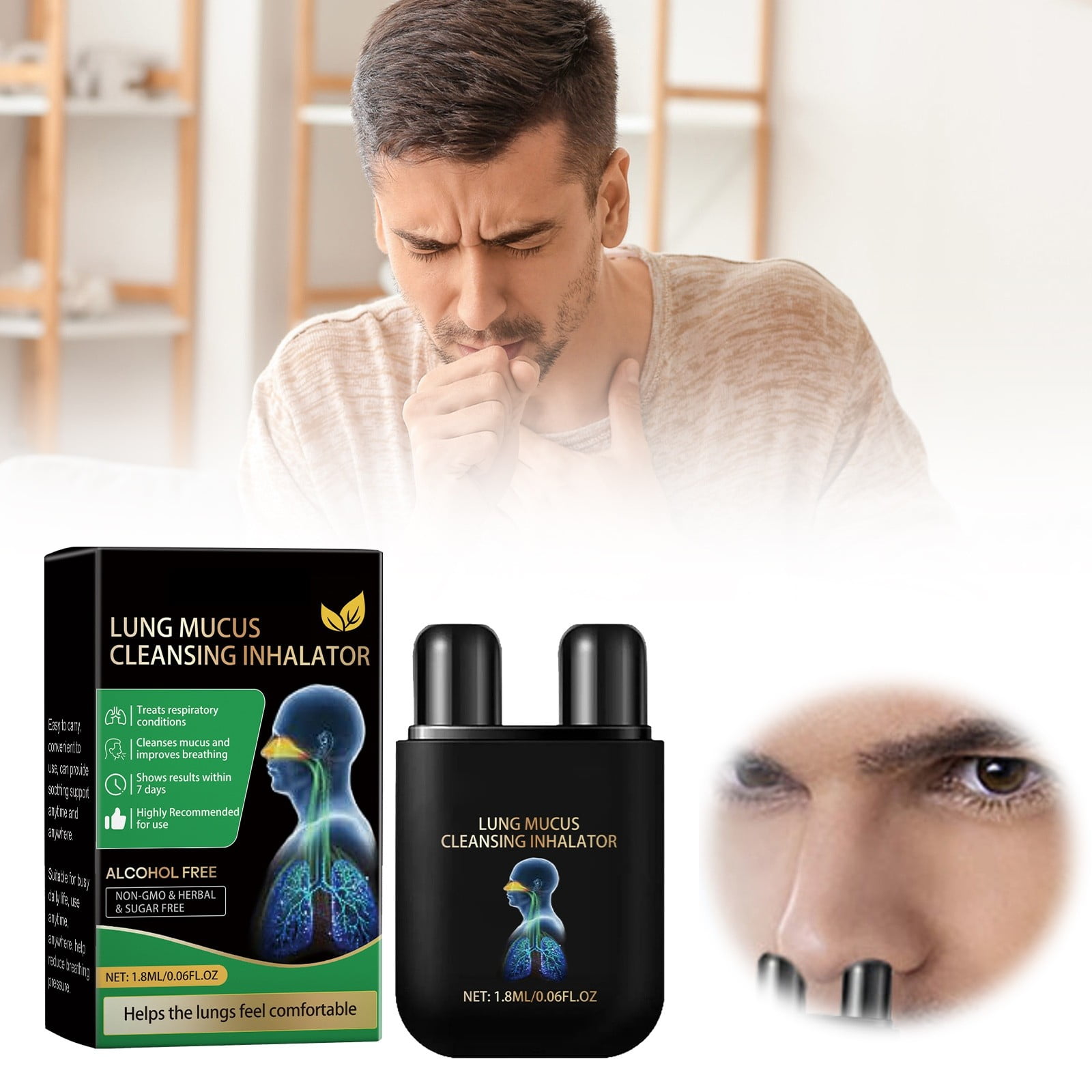 Lautos Lung Mucus Cleaner Inhaler Cleans Lungs Clear Mucus Soothes ...