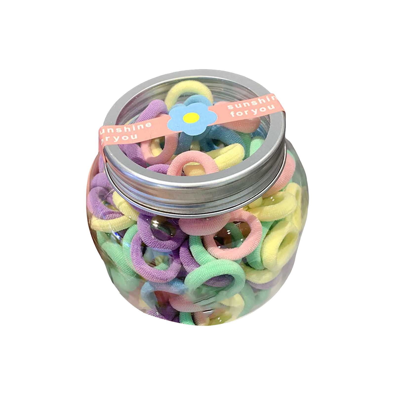 Lautos Pack Of 100 Elastic Hair Bobbles Thick Hair Bands Soft Elastic ...