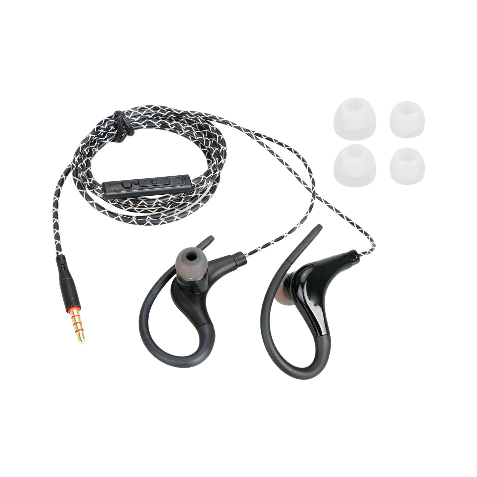 Lautos Sports In Ear Wired Headphones With Mic & Remote Over Ear Hook ...