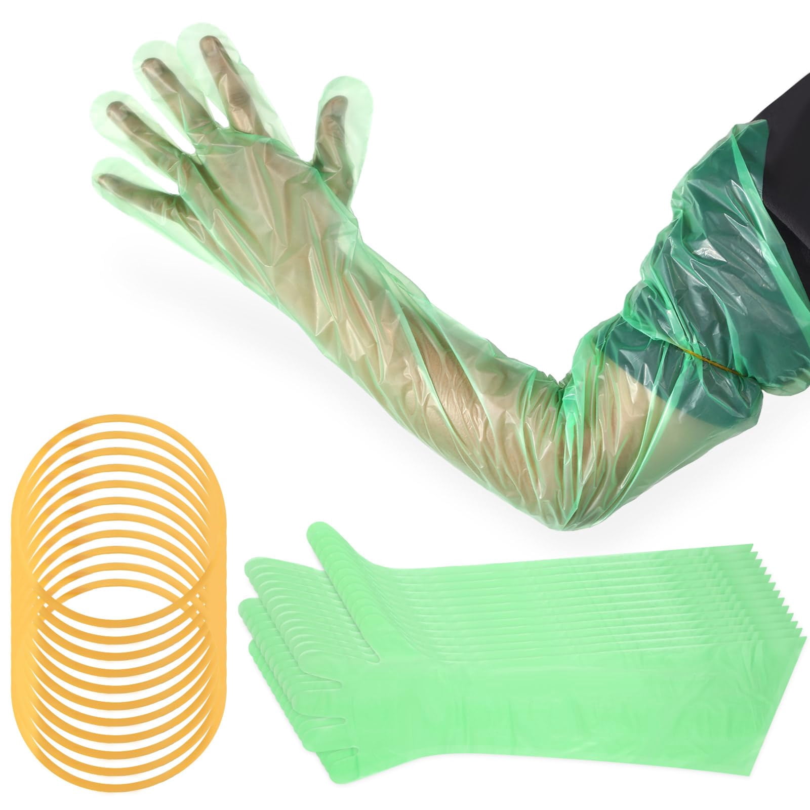 Lauwell 50 Pcs Disposable Dressing Gutting Gloves 35 Inch Veterinary ...