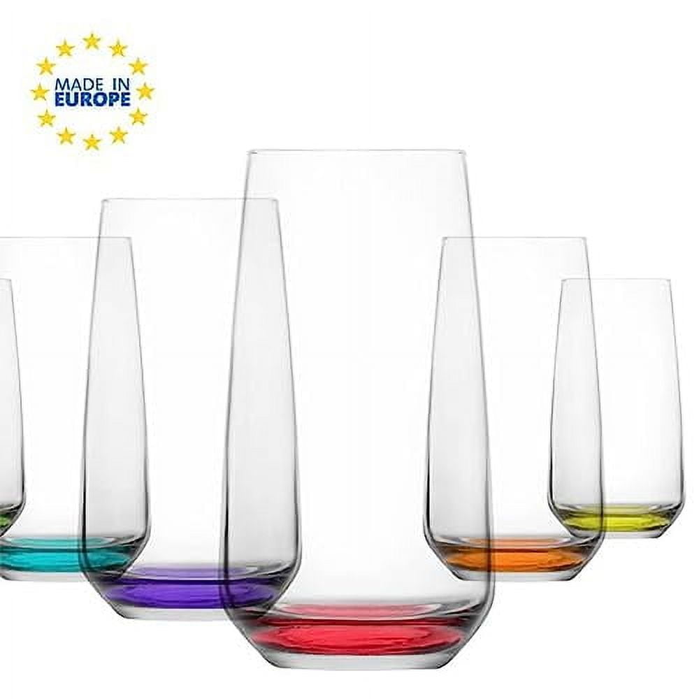 Lav Juice and Water Drinking Glasses Set of 6, Highball Kitchen ...