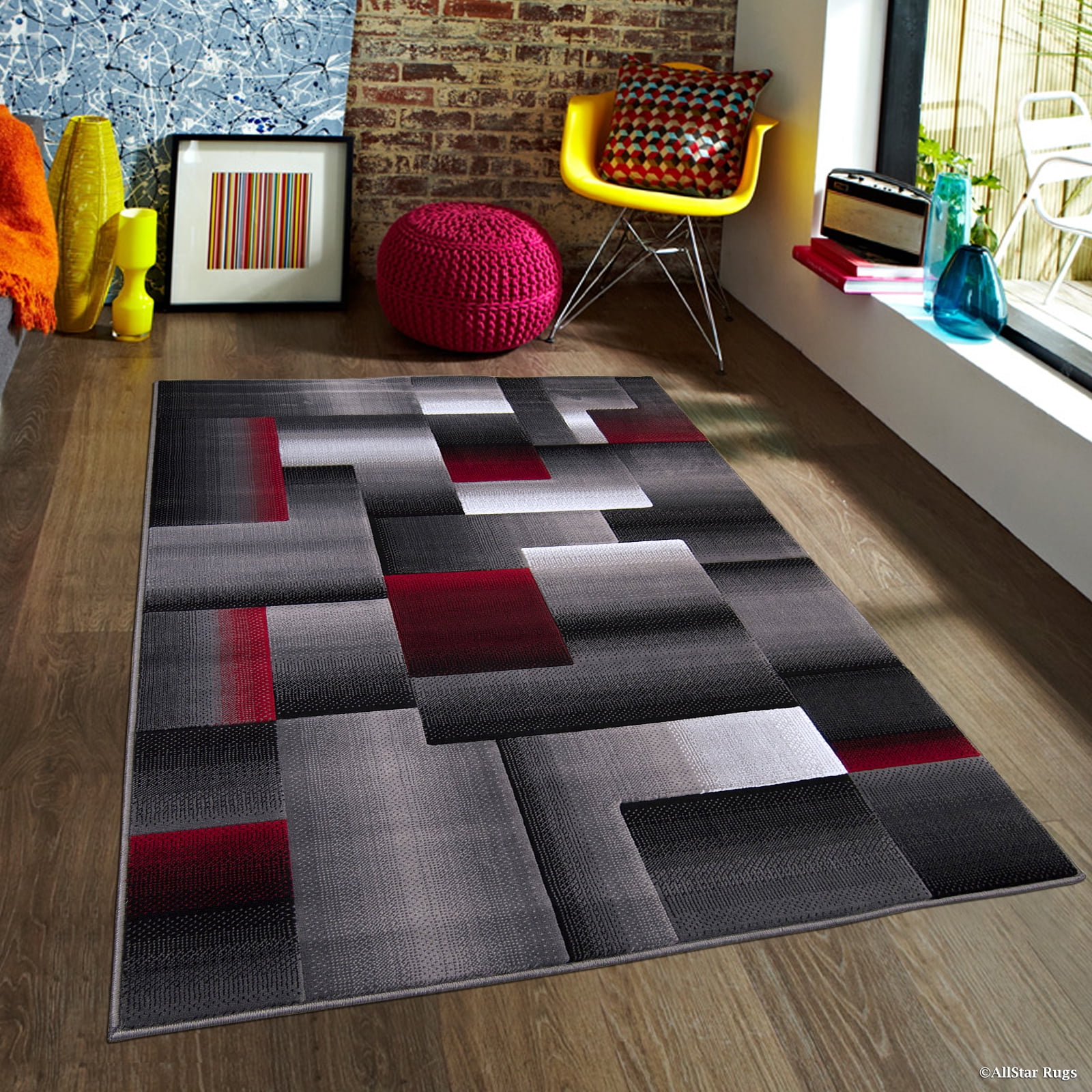 Lava AllStar Modern. Contemporary Woven Area Rug. Drop-Stitch Weave ...