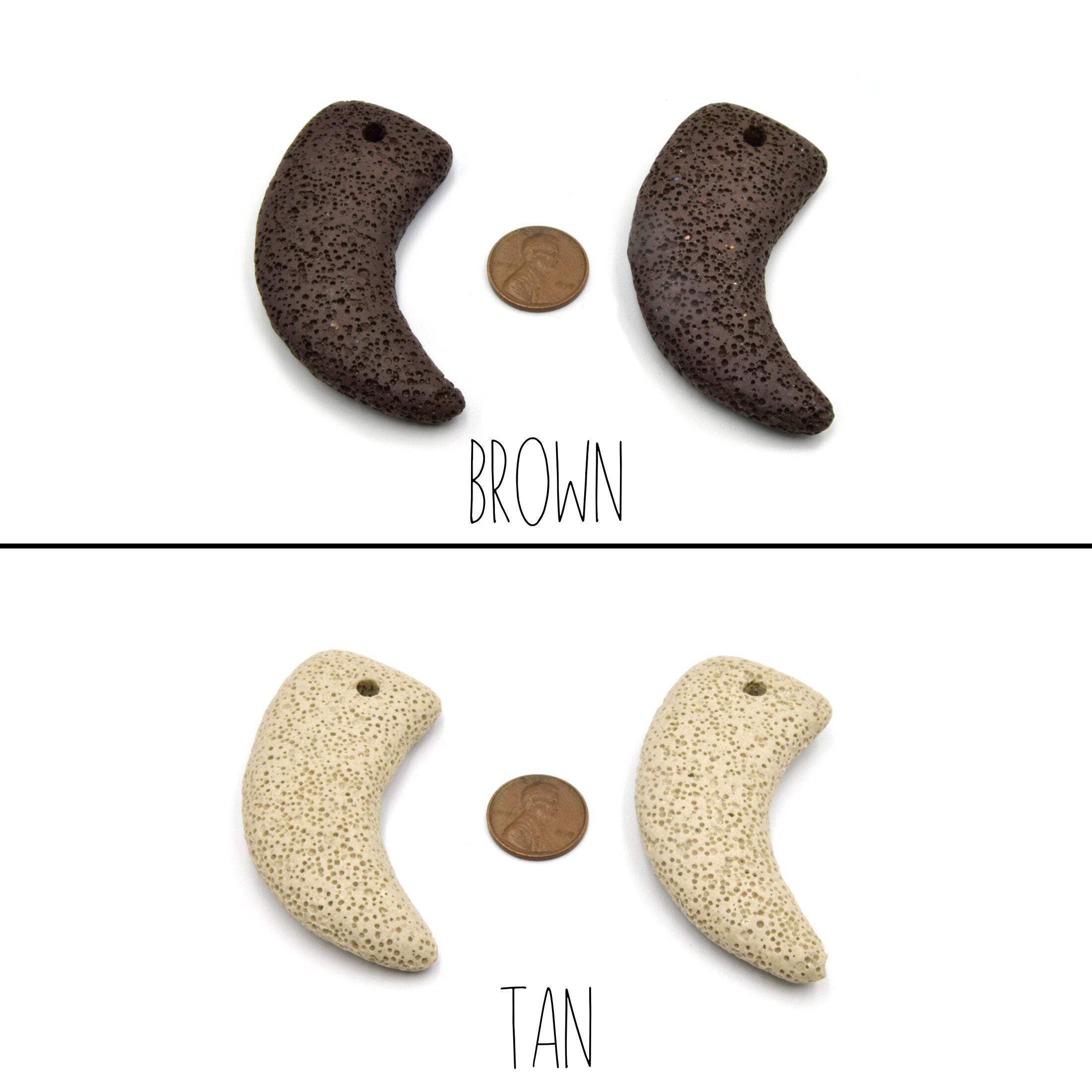 Lava Beads: Drilled Porous Volcanic Lava Stone Tusk Claw Pendant for ...