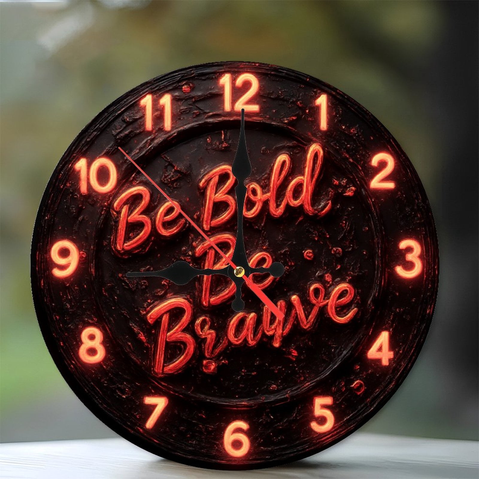 Lava Clock Be Bold Be Brave Wall Decor 10-Inch Silent Wooden Wall Clock ...