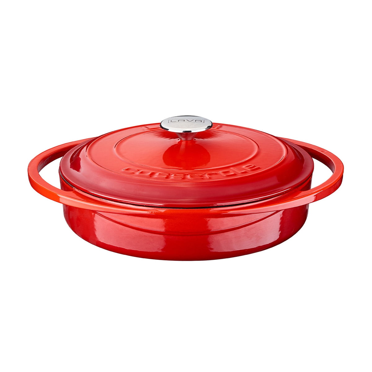 Lava Enameled Cast Iron Braiser 3.7 Qt. Round with Lid Red - Walmart.com