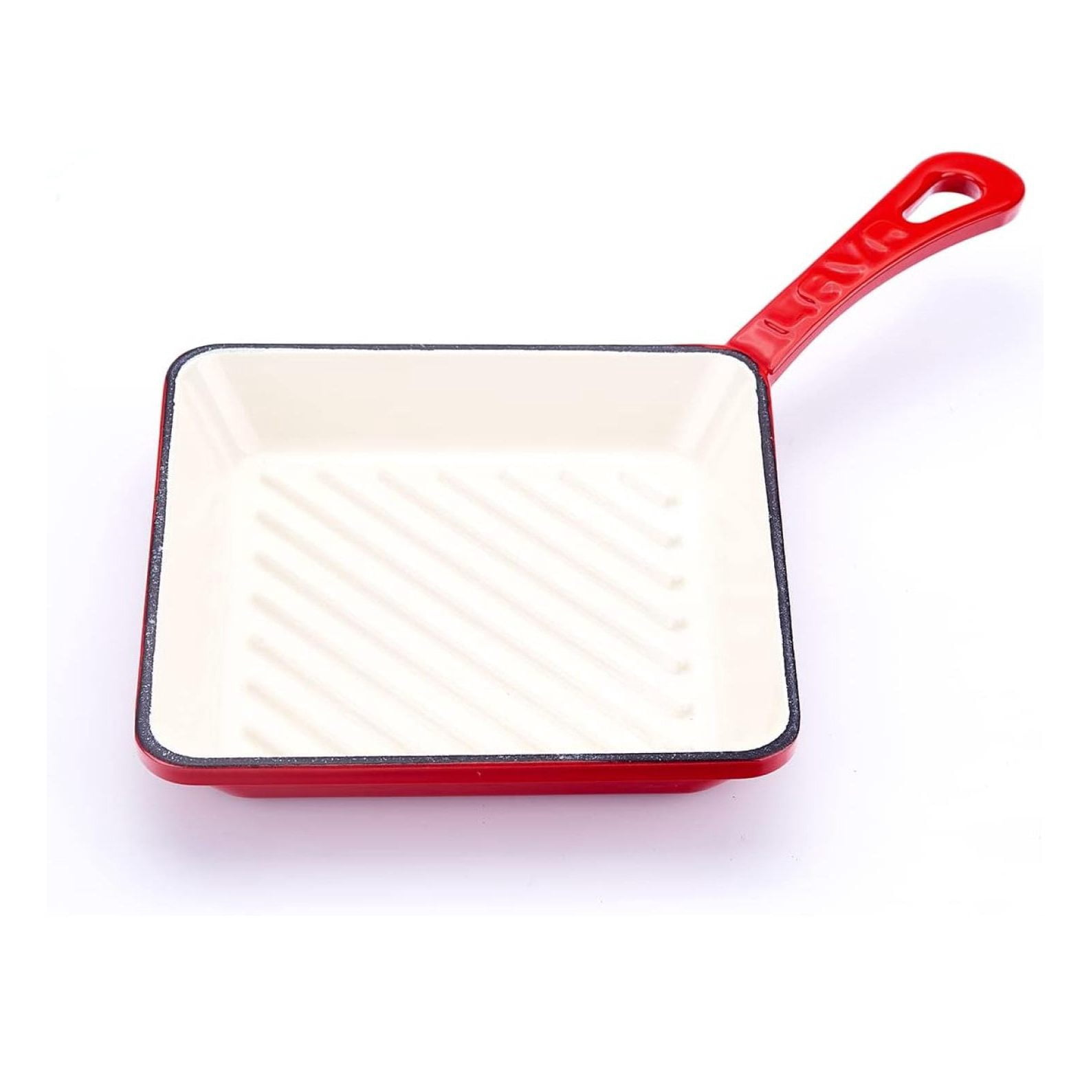 Lava Enameled Cast Iron Mini Ceramic Grill Pan - 8 inch Square, Small ...