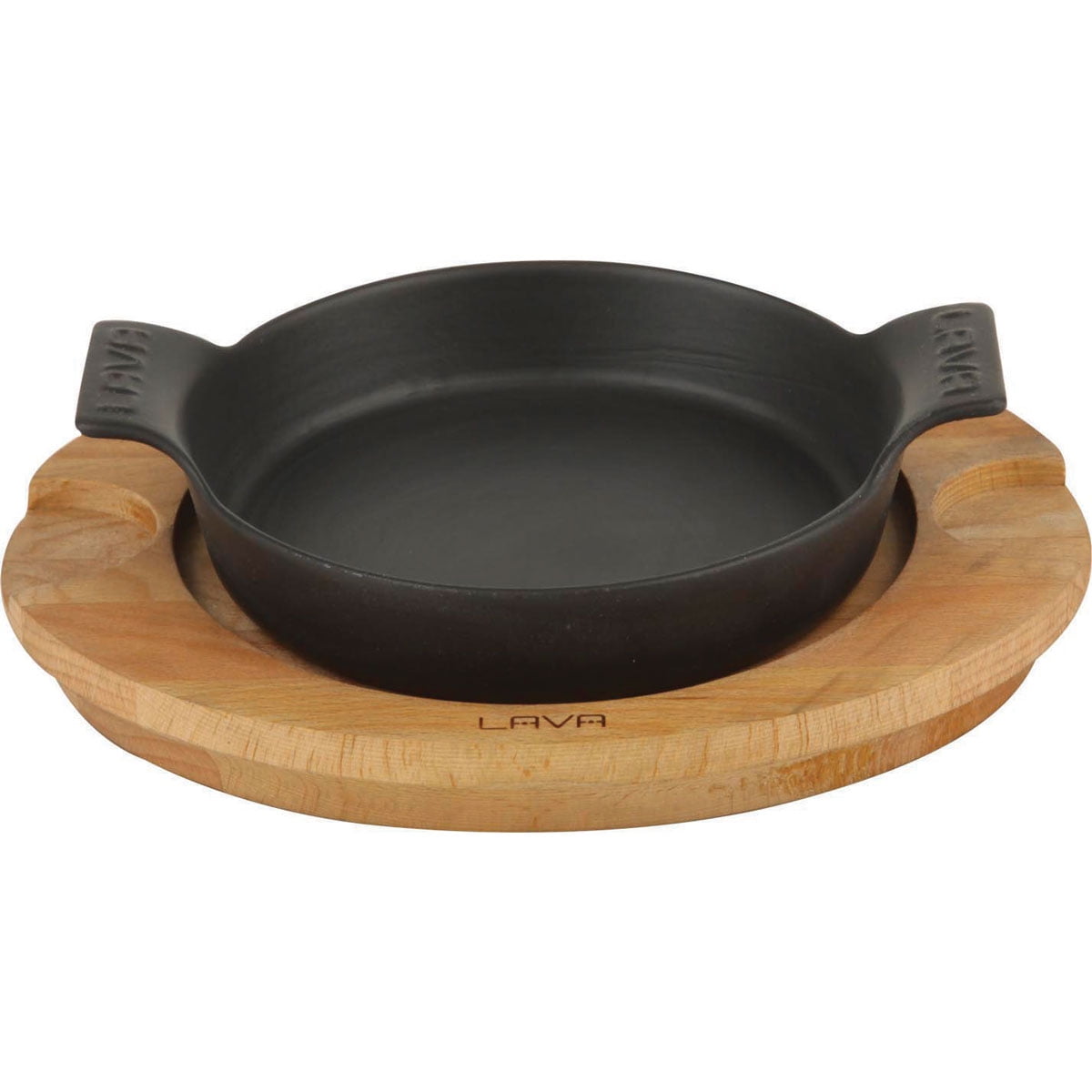Lava Enameled Cast Iron Skillet 7 inch-Dish Beechwood Service Platter ...