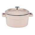 Lava Cast Iron Enameled Round Dutch Oven, 0.4 Qt, Pink Lid, Durable ...