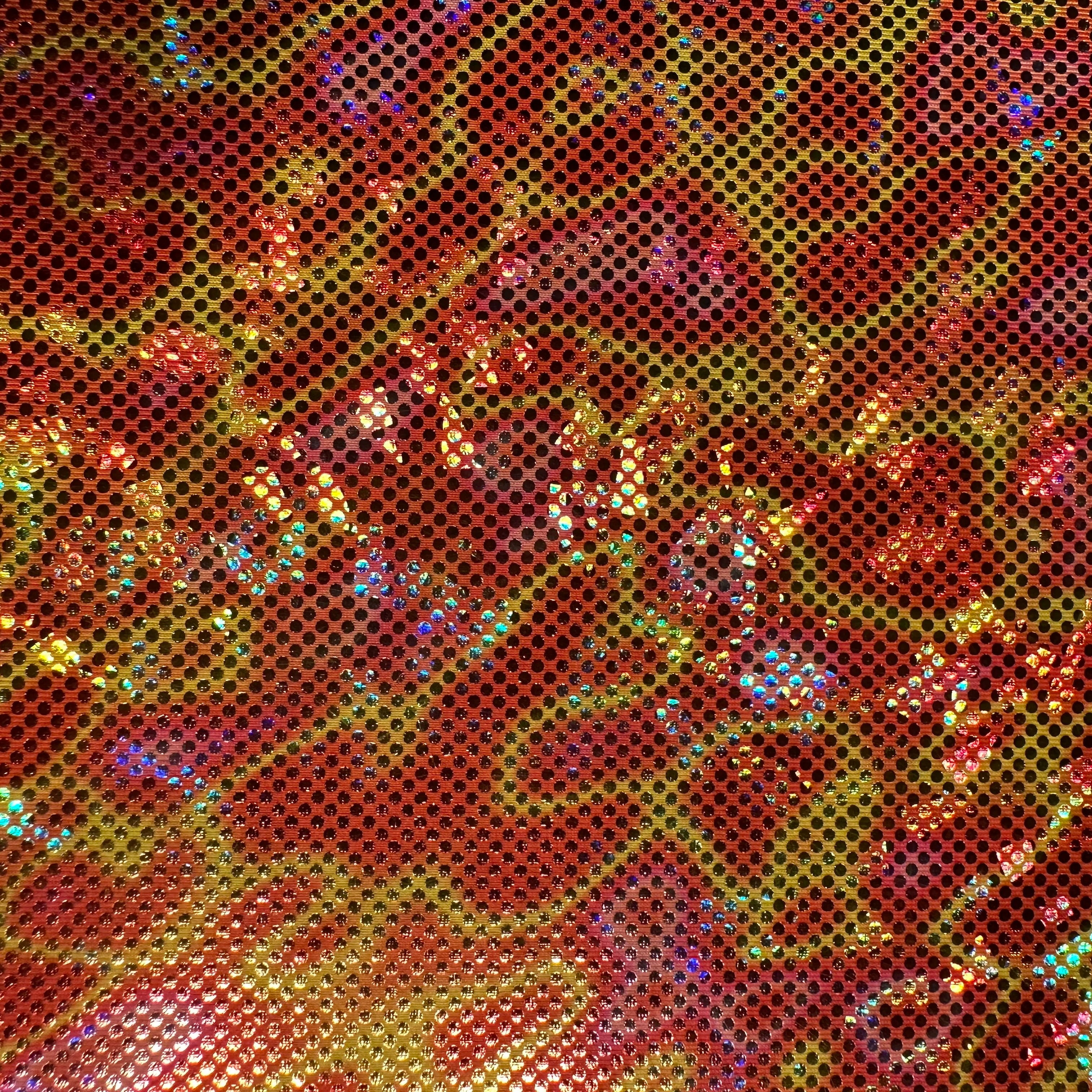 Lava Hologram Print Fabric Stretch 4 Way Polyester Spandex | Spandex ...