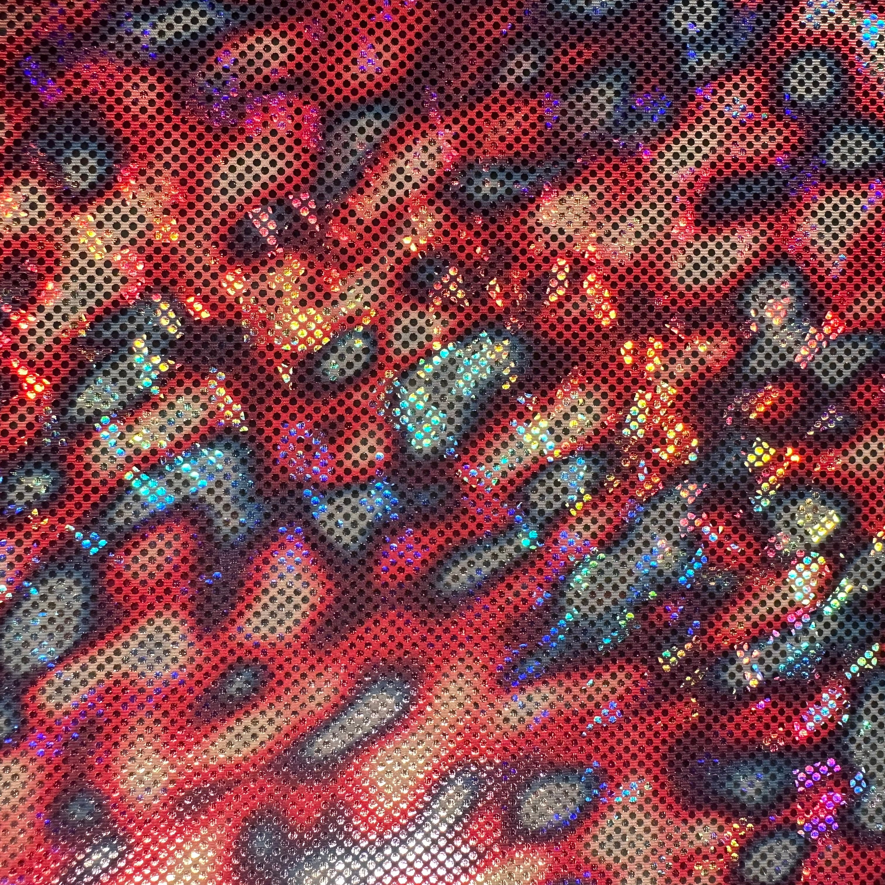 Lava Hologram Print Fabric Stretch 4 Way Polyester Spandex | Spandex ...