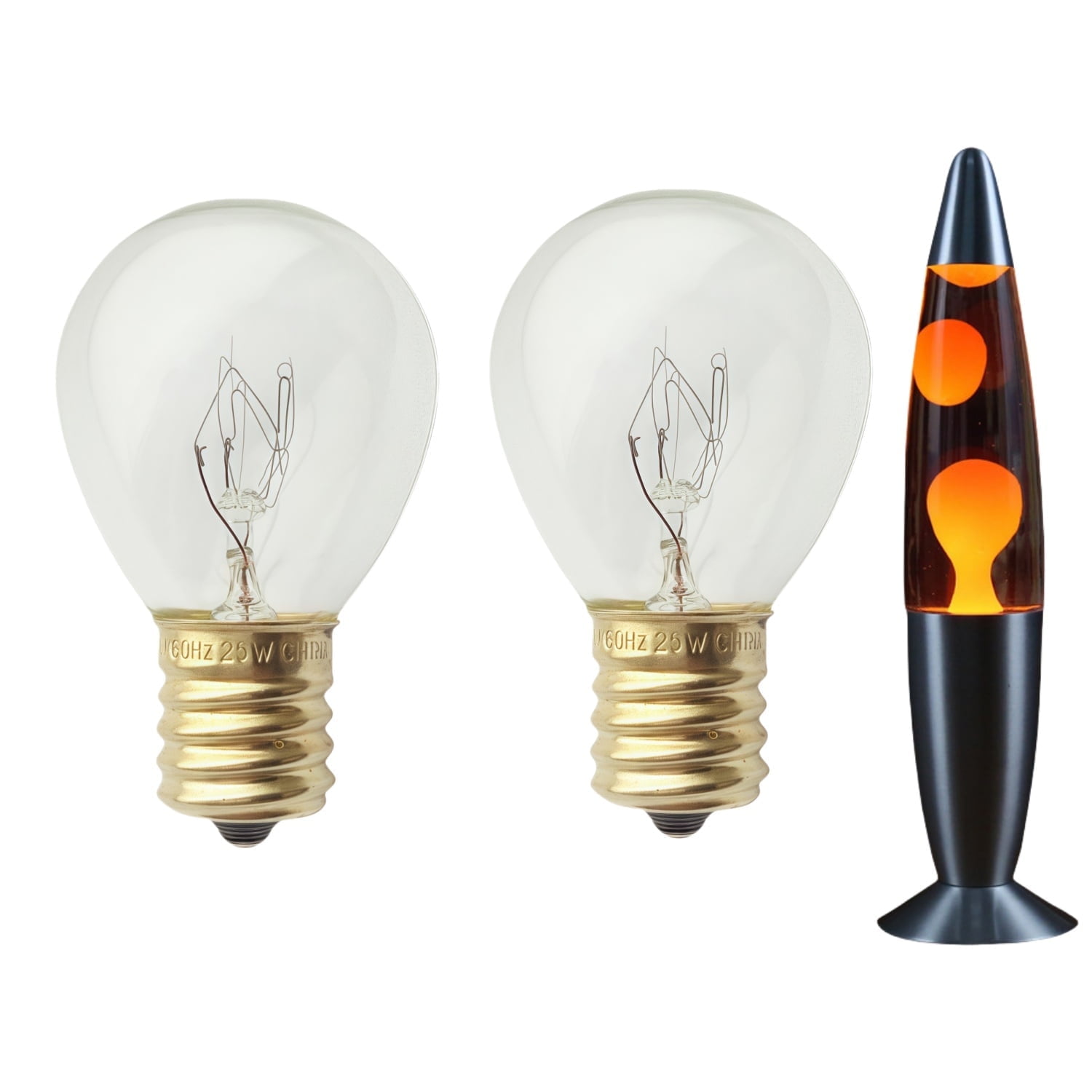 Lava Lamp Bulb 2 Pack S11 25W E17 Base Lava Lamp Light Bulb,Replacement Bulbs for 14.5 Inch Lava ...
