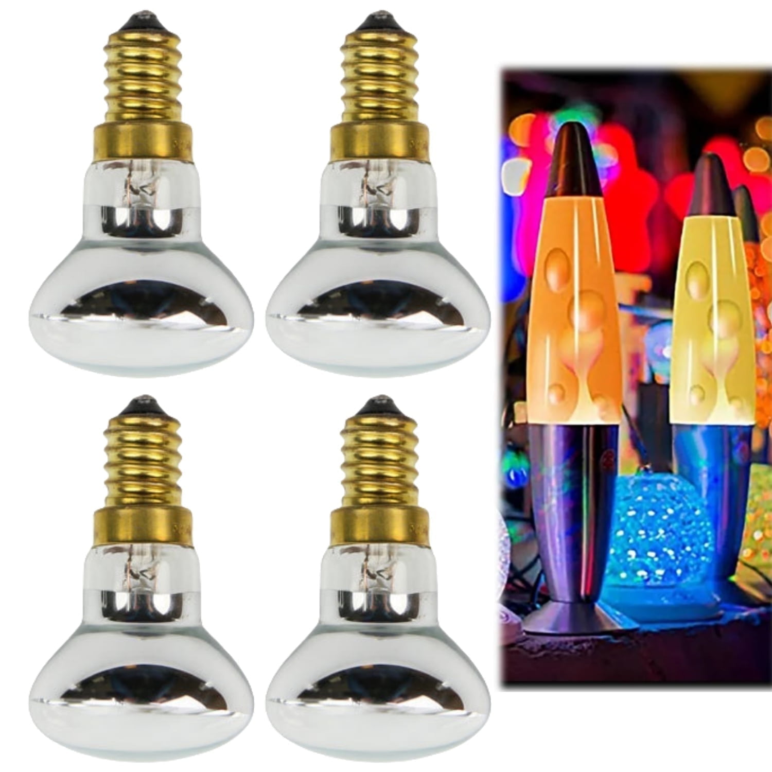 Khaosen Lava Lamp Bulb 4-Pack, 30W E17 R39 Reflector Bulbs, Replacement ...