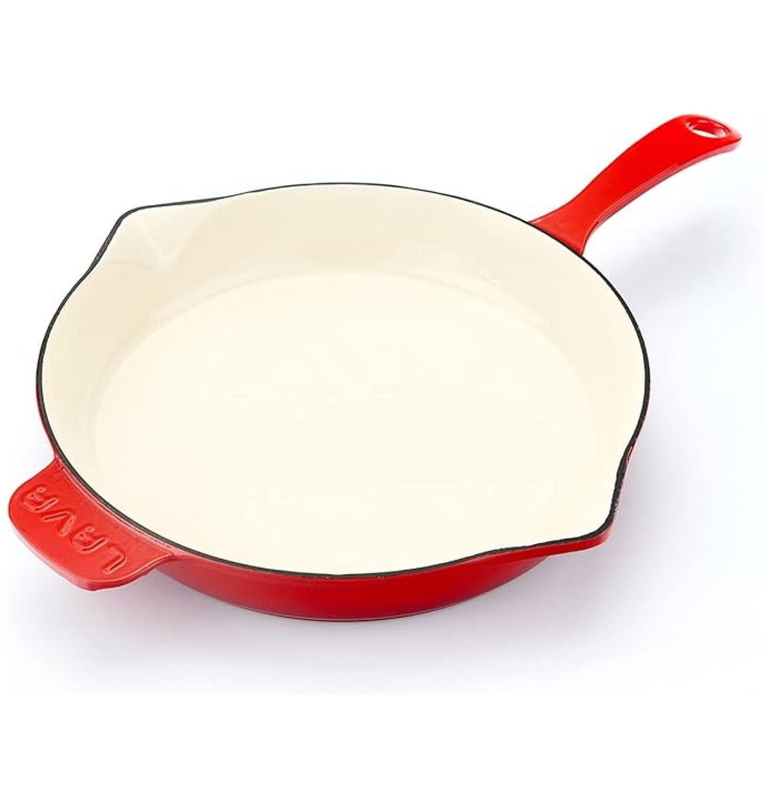 Lava Light-Colored Sand Enameled Cast Iron Skillet with Side Drip ...