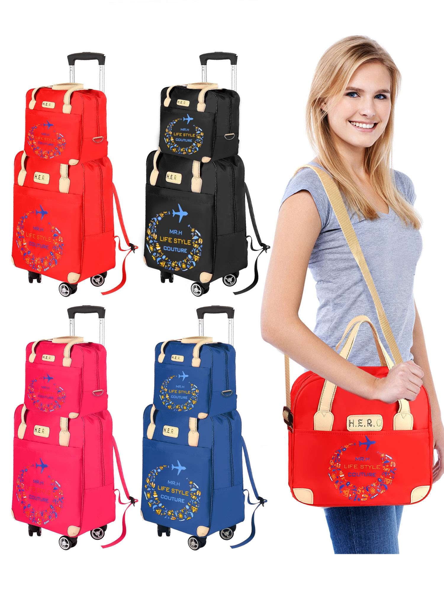 LAVA Rolling Backpack with Carry on Suitcase 2 Pcs Wheeled Luggage Set ...