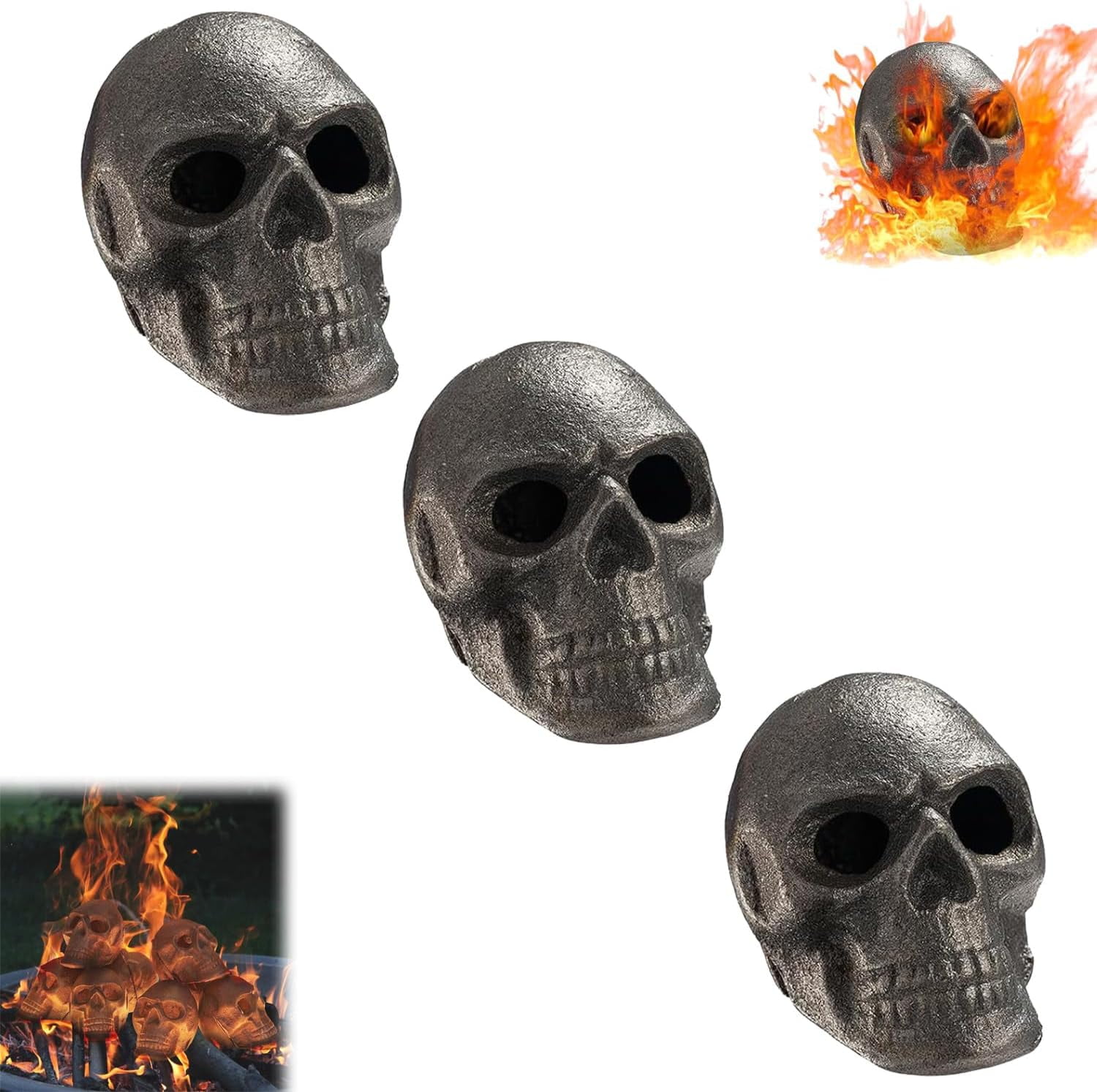 Lava Skull Rock, Skull Fire Pit Head, Fire Pit Fireproof Skull ...