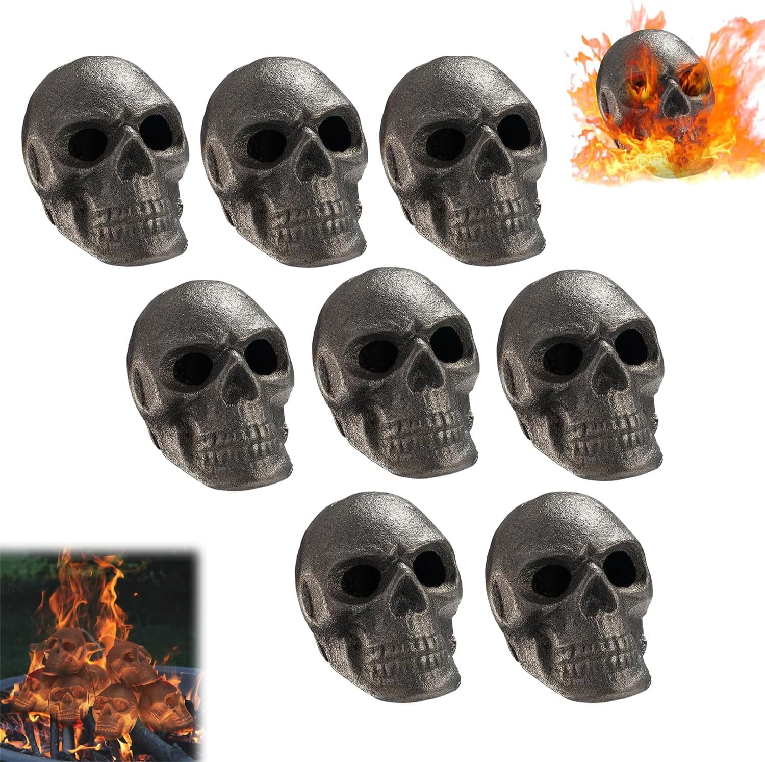 Lava Skull Rocks, Skull for Fire Pit, Skeleton Fire Pit Head, Fireproof ...
