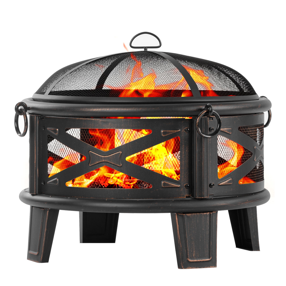 Mainstays 26" Metal Round Outdoor Wood-Burning Fire Pit - Walmart.com