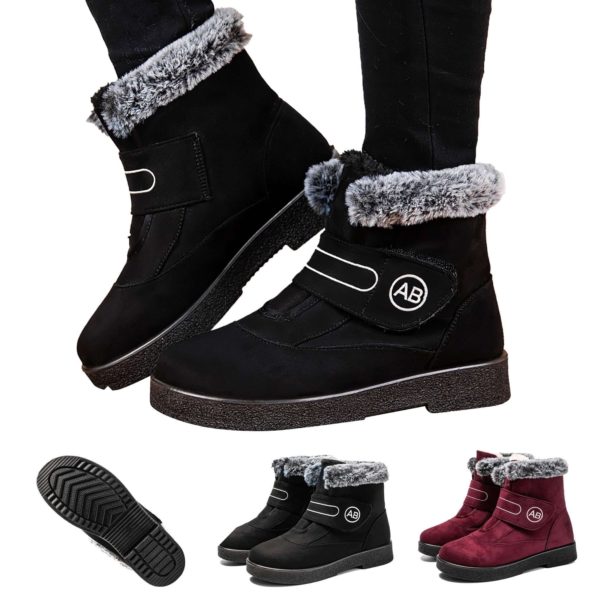LAVA Women's Water-Resistant Winter Boots - Plush Lined, Non-Slip(Red ...