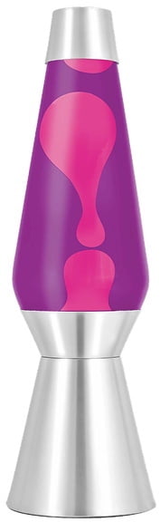 Lava Original 27-Inch Silver Base Grande Lamp with Pink Wax in Purple ...