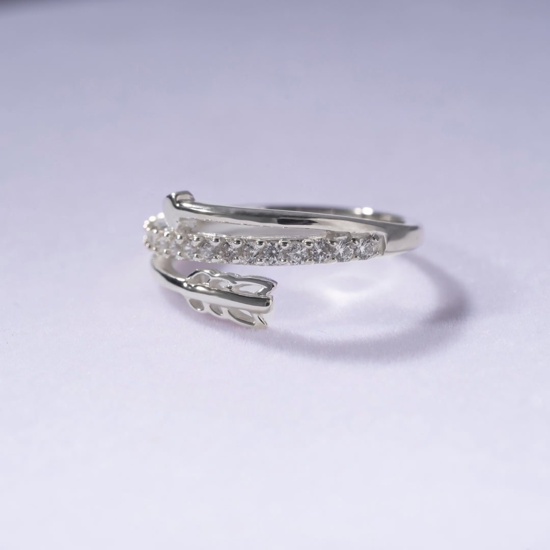 LavaJewelry Wrap-Around Arrow Ring, Sterling Silver Cubic Zirconia ...