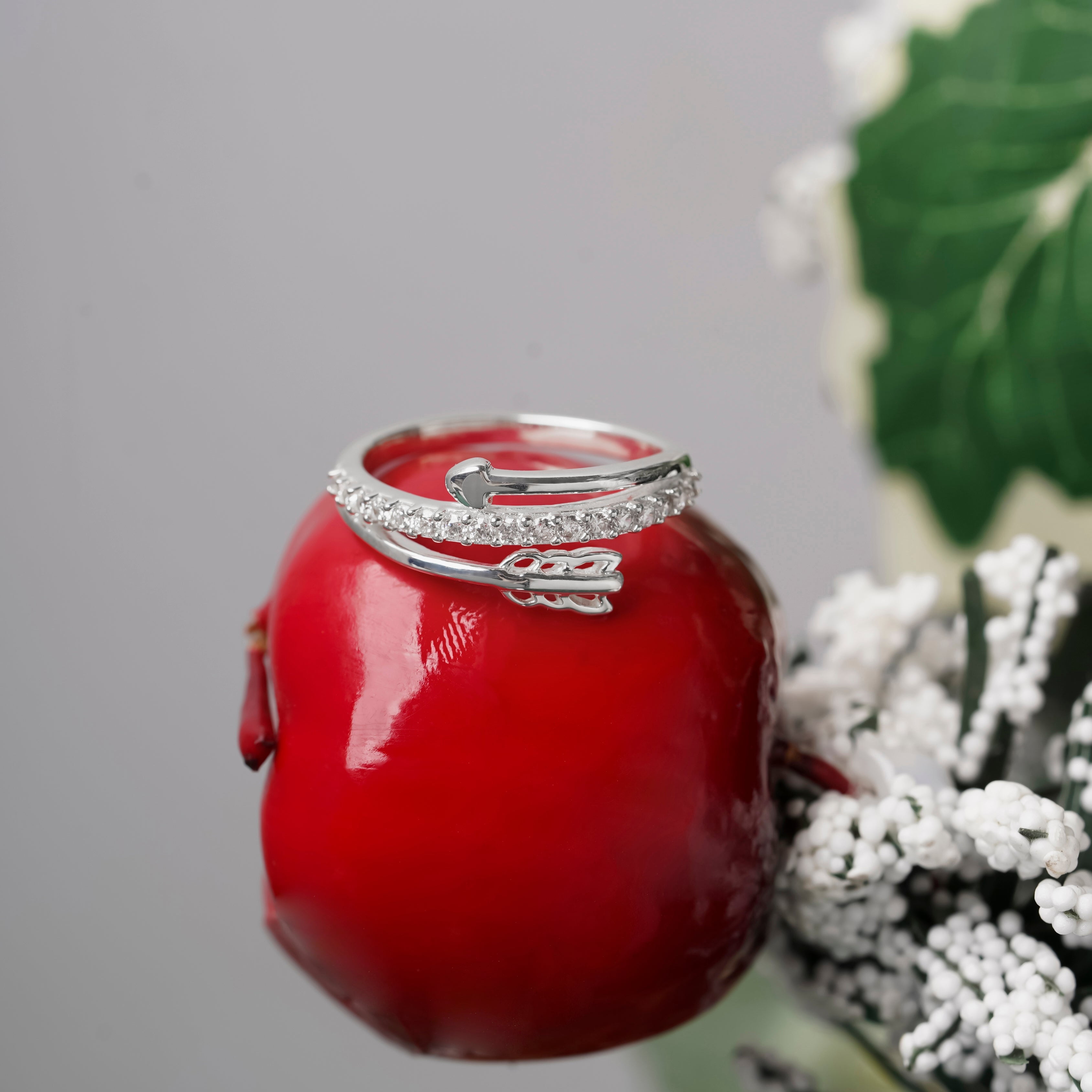 LavaJewelry Wrap-Around Arrow Ring, Sterling Silver Cubic Zirconia ...