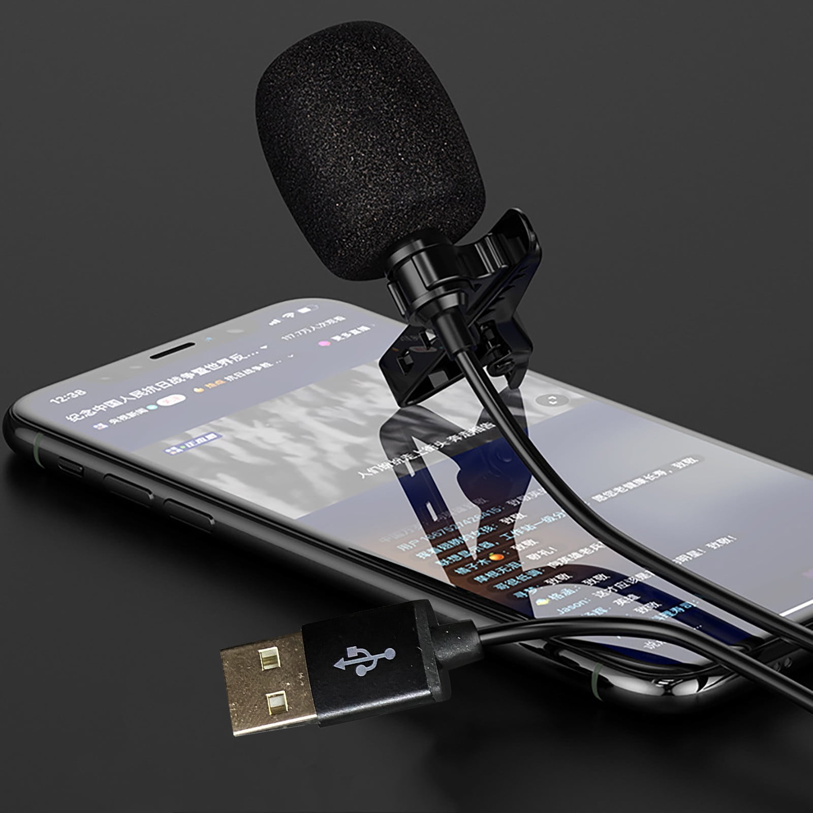 Lavalier Type Wired Mobile Phone Microphone USB interface / Type-C ...