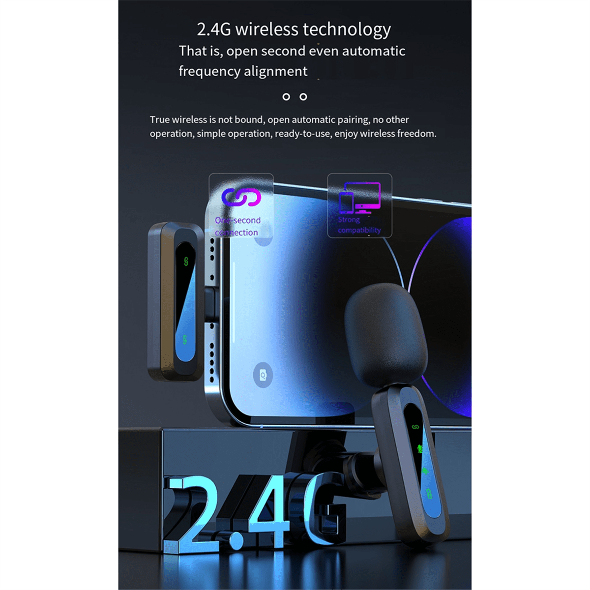 Lavalier Wireless Microphone, Portable Audio Recording Noise Reduction ...