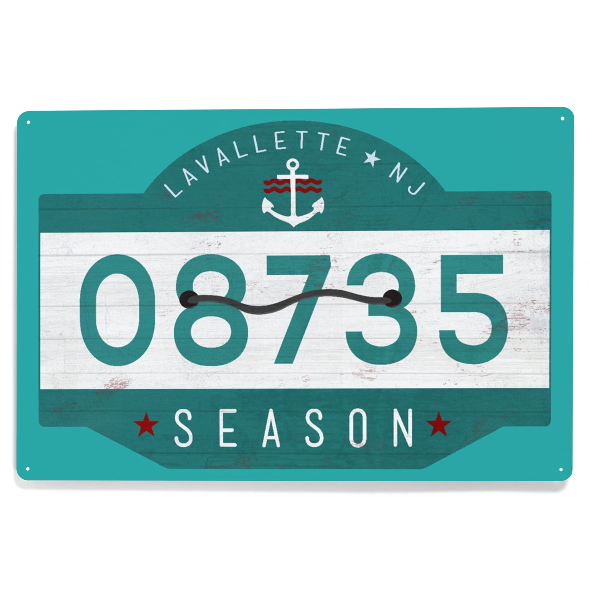Lavallette, New Jersey, Beach Tag, 08735 (12x18 Aluminum Art, Indoor ...