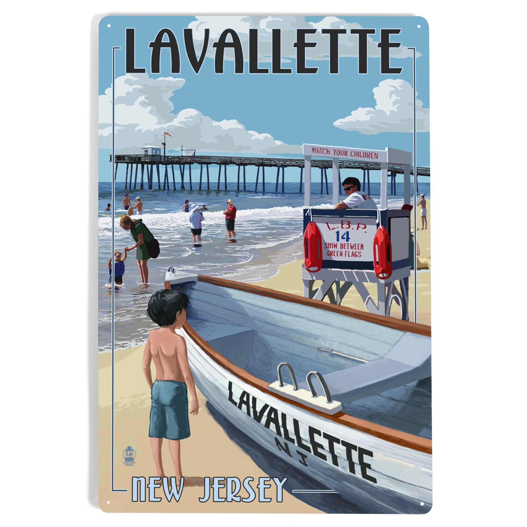 Lavallette, New Jersey, Lifeguard Stand (12x18 Aluminum Art, Indoor ...