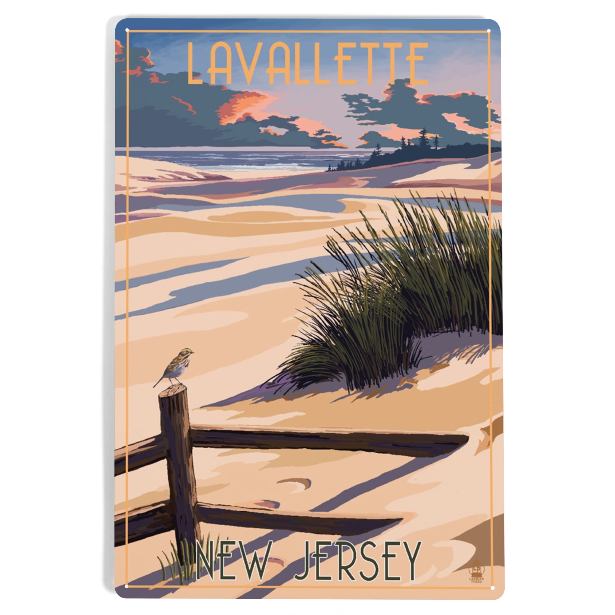 Lavallette, New Jersey, Sand and Beachgrass (12x18 Aluminum Art, Indoor ...