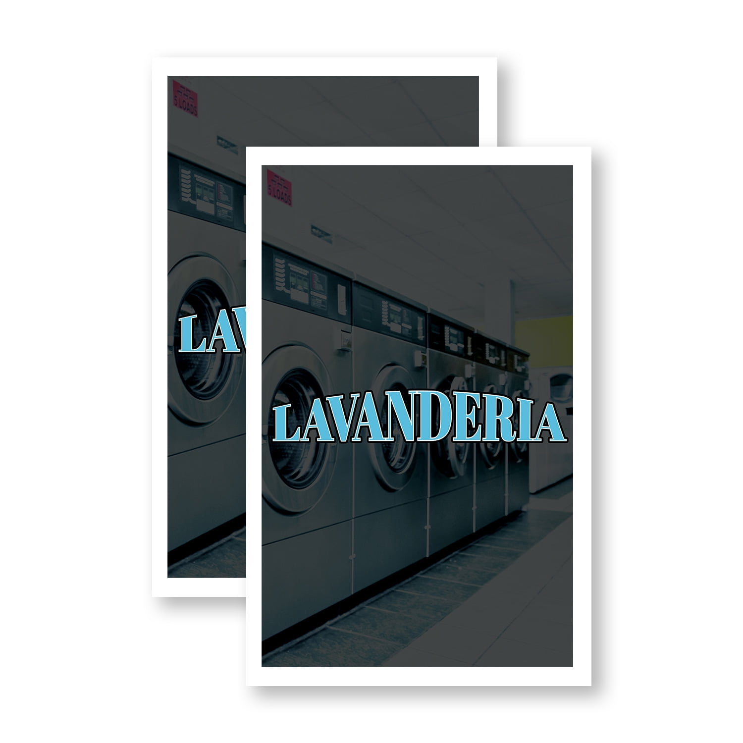 Lavanderia (2-Pack) 24 Inch x 36 Inch Vinyl Decals | Sign Insert Peel & Stick Decals Stickers ...