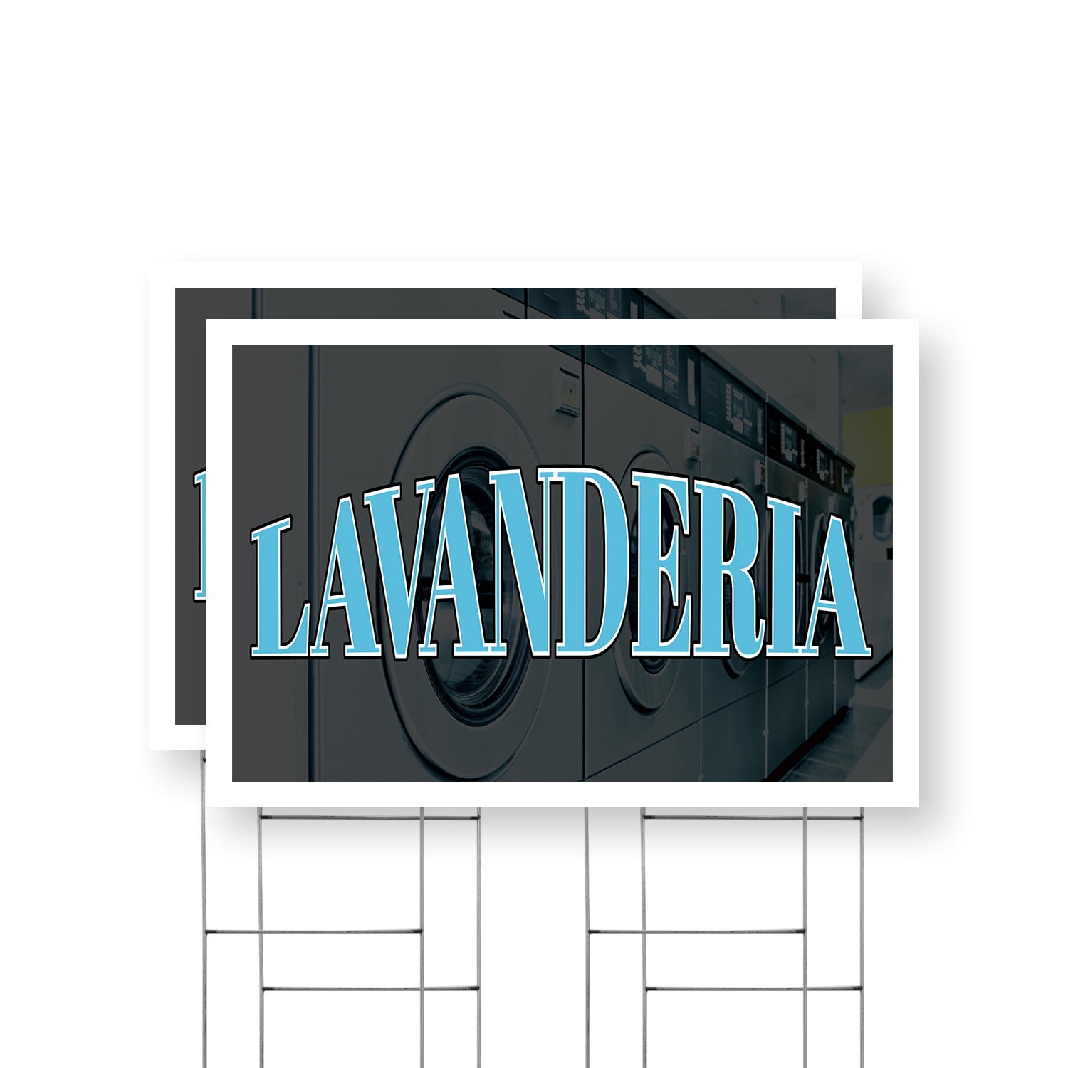 Lavanderia Yard Sign 2 Pack of 24 Inch x 36 Inch Double Sided ...