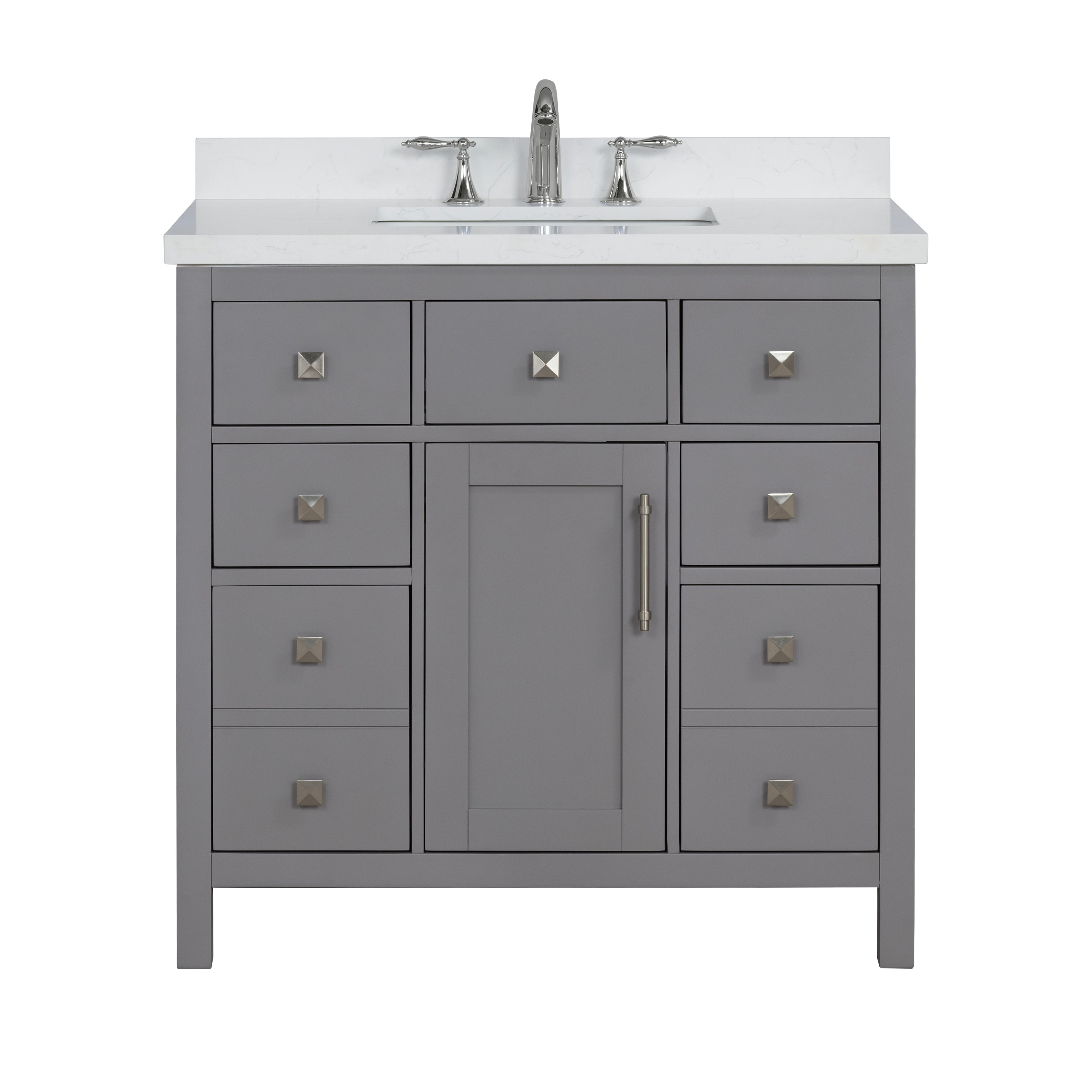 Lavanti Oakford 36 Inch Bathroom Vanity with Sink – Stylish Gray Vanity ...