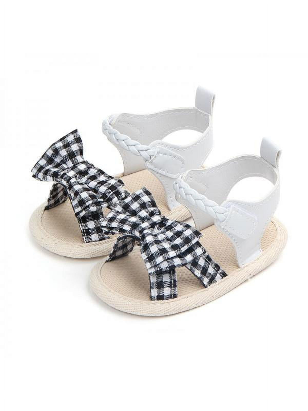 Lavaport Cute Baby Girl Bowknot Plaid Sandals Soft Sole Anti-slip Shoes 0-18M - Walmart.com