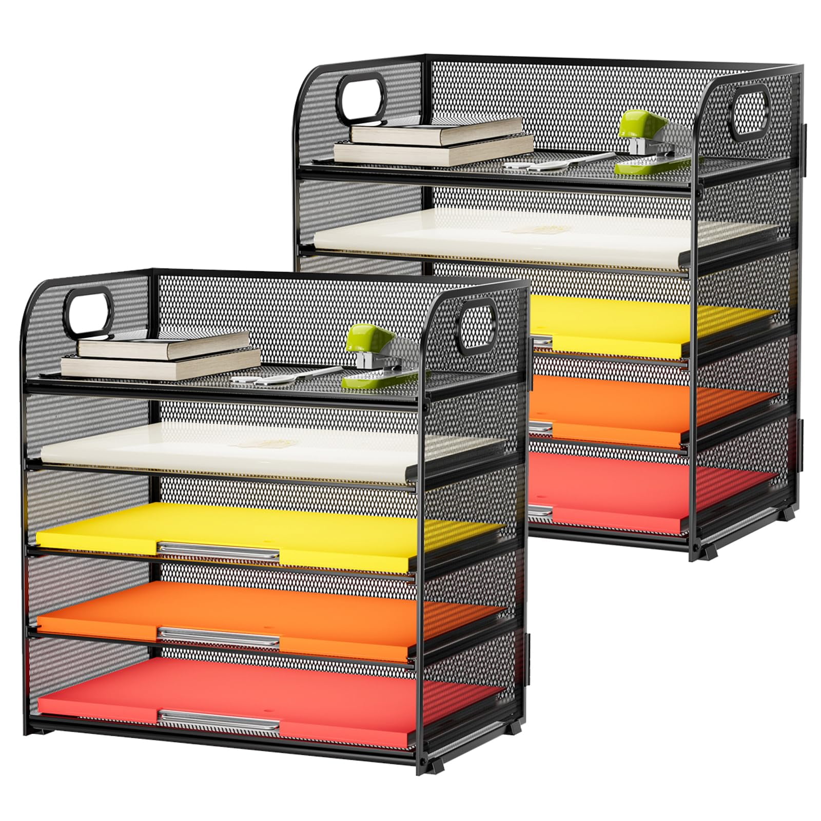 Lavatino 5 Tray Desk File Organizer, Mesh Paper Sorter Letter Tray ...