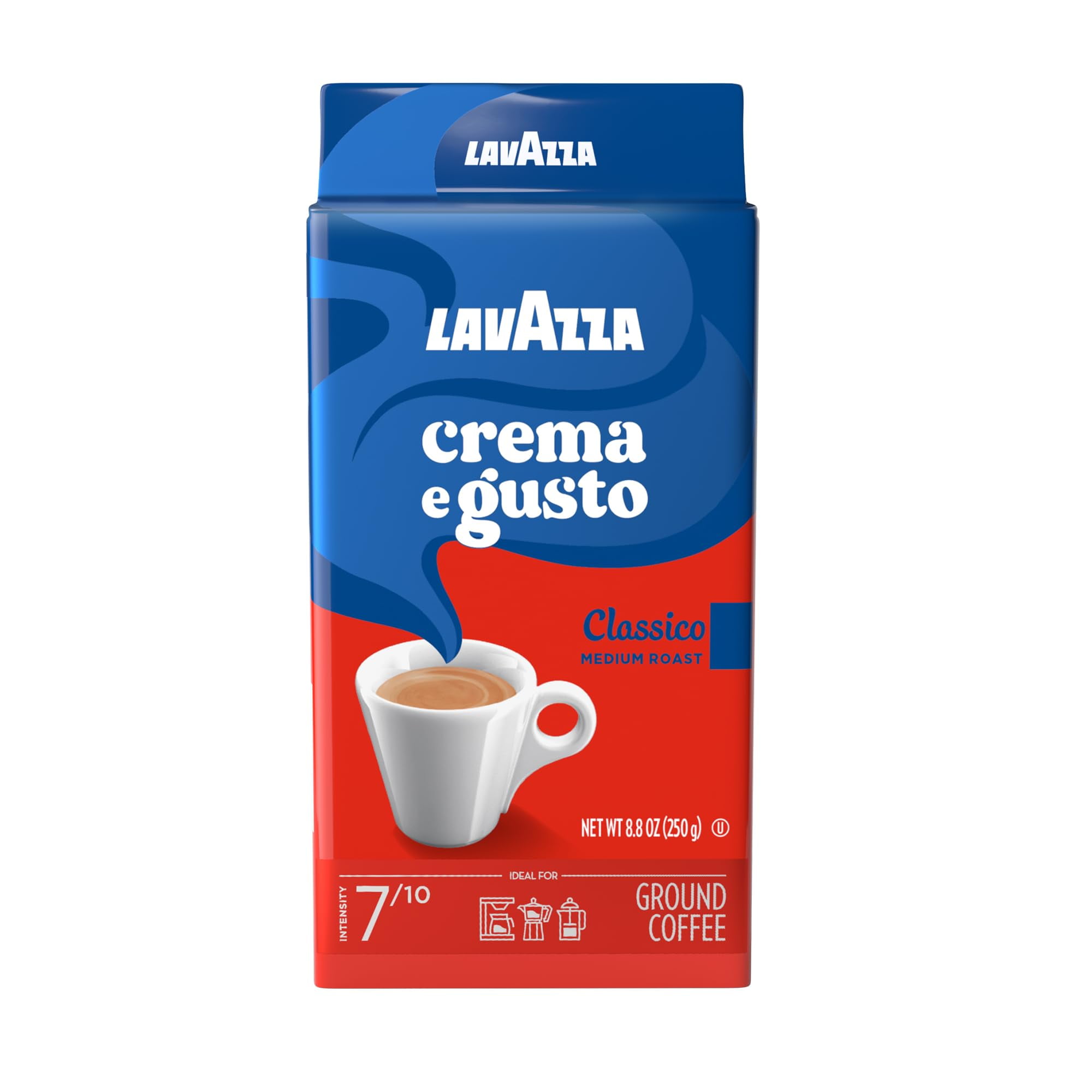 Lavazza Crema e Gusto Ground Coffee, AIS1 Medium Roast, Arabica and ...