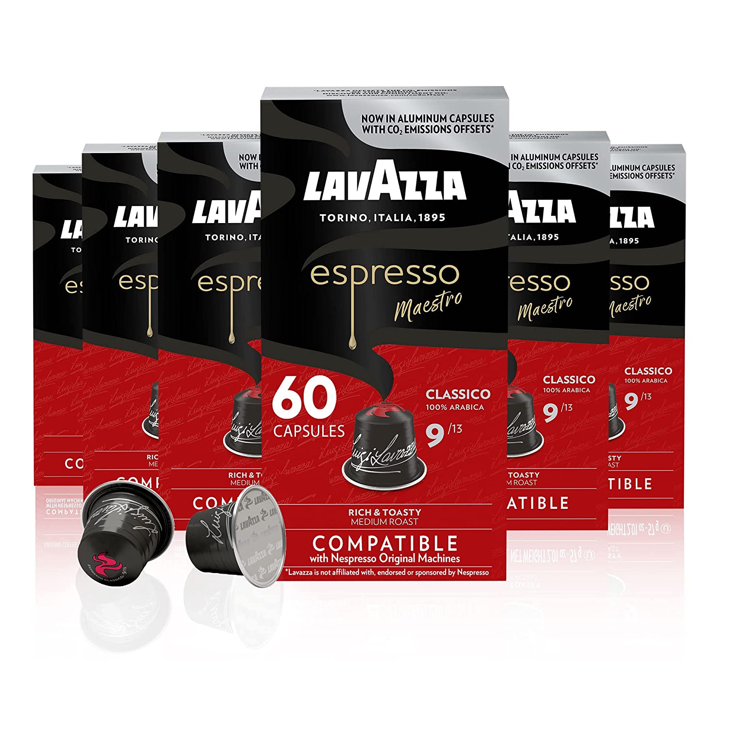 Lavazza Nespresso Compatible Capsules, Leggero Lungo Medium Roast ...