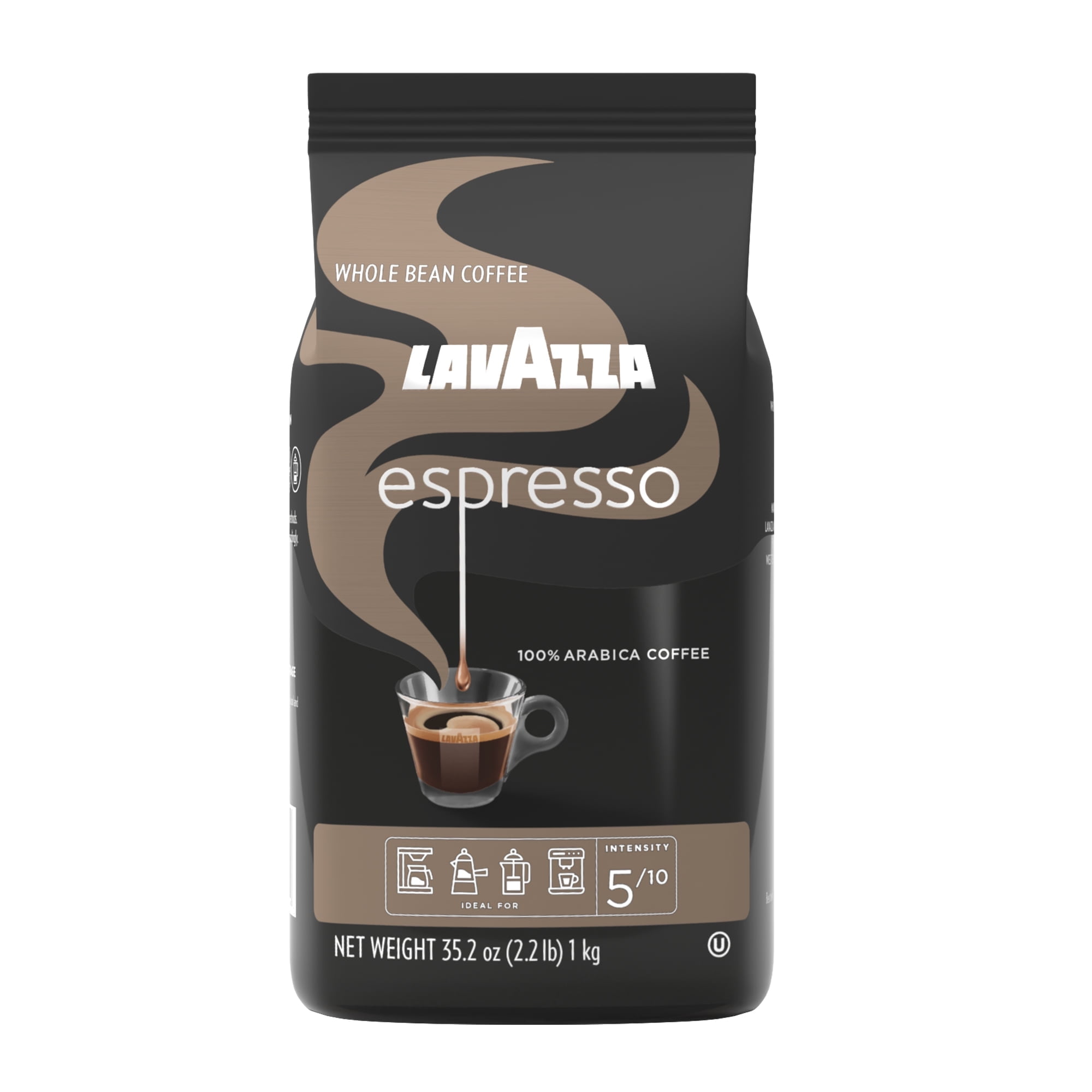 Lavazza Medium Roast Espresso Whole Bean Coffee, 2.2 LB Bag, Suitable for All Machines - Walmart.com