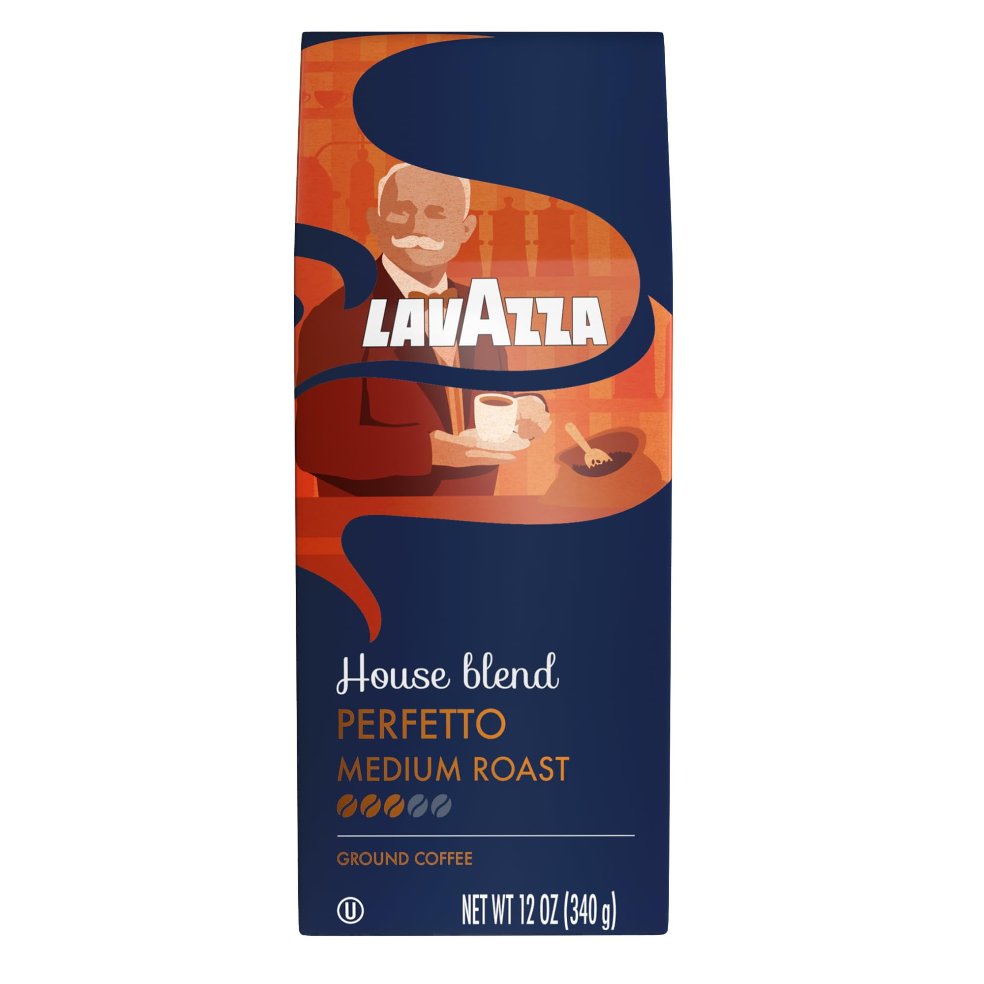 Lavazza House Blend Perfetto Ground Coffee 12oz Bag, Medium Roast, Full ...