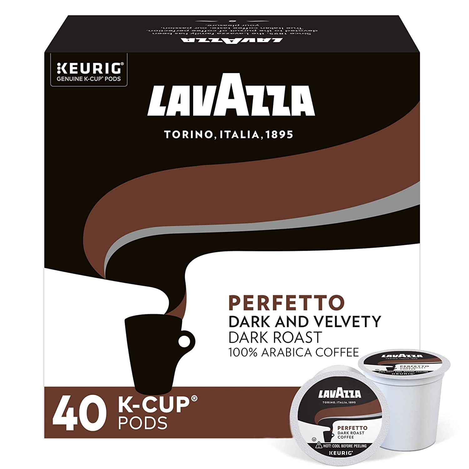 Lavazza Perfetto Single Serve Coffee K Cups For Keurig Brewer Dark Roast Pack Of 40
