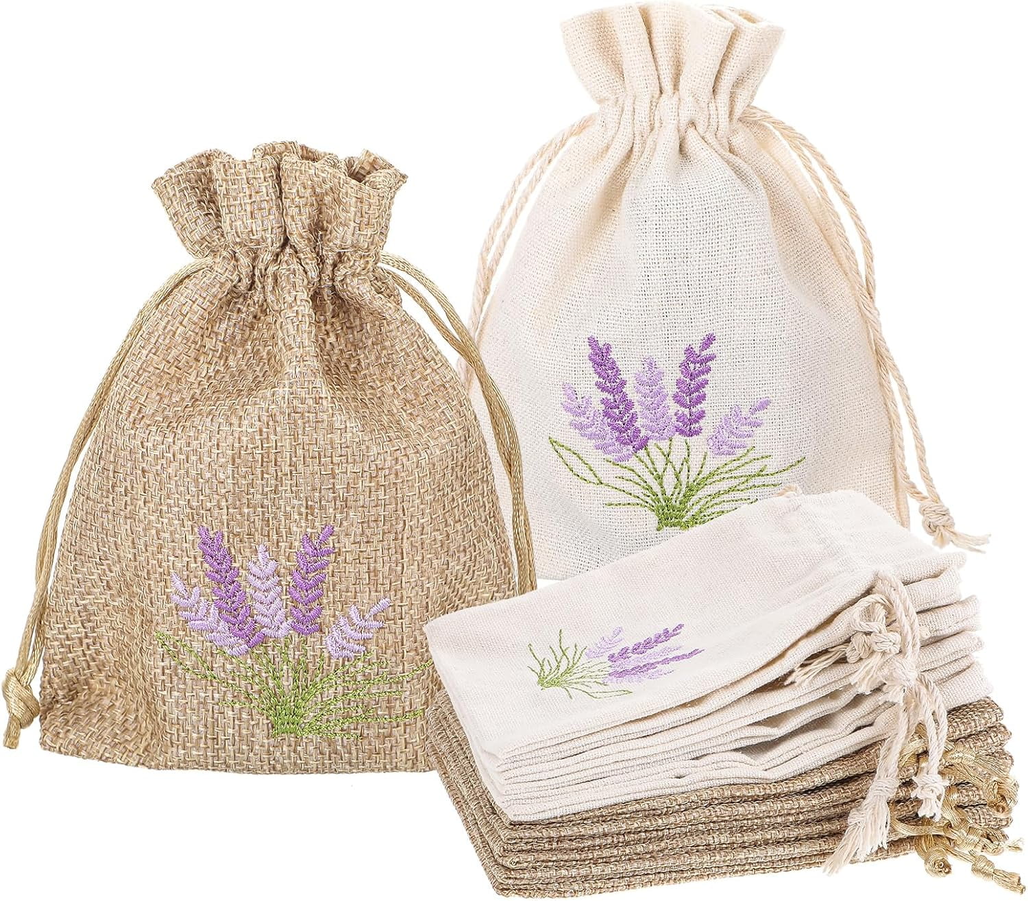 Lavender Bags, Sachet Empty Bags Small Jute Bag with Drawstring Cotton ...