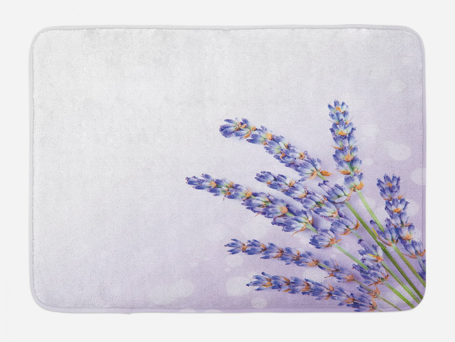 Lavender Bath Mat, Little Posy of Medicinal Herb Fresh Plant of Purple ...