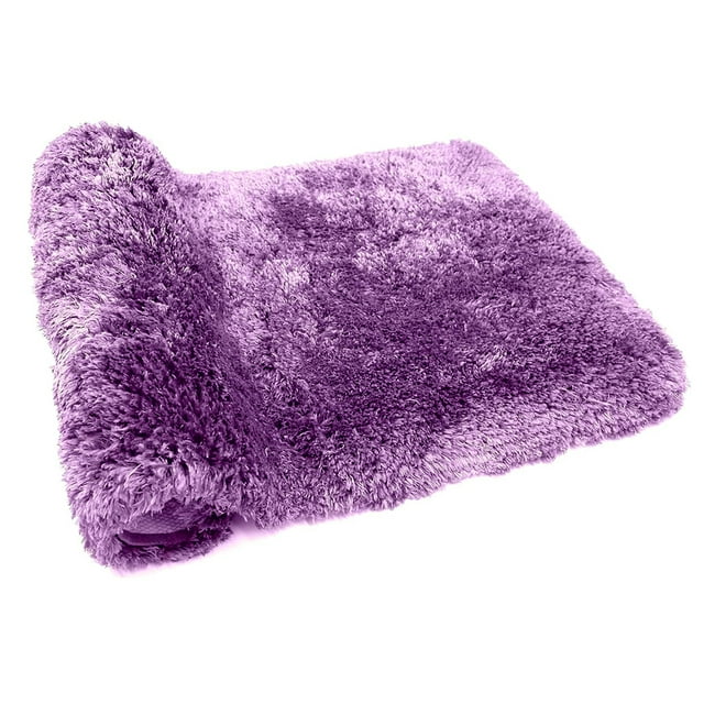 Lavender Bathroom Rug, Non Slip Bath Mat, 24" x 47" Microfiber Thick ...