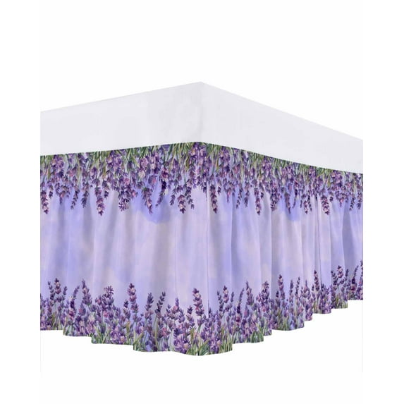 Lavender Bed Skirt King Size 18 Inch Drop, Spring Purple Flowers ...